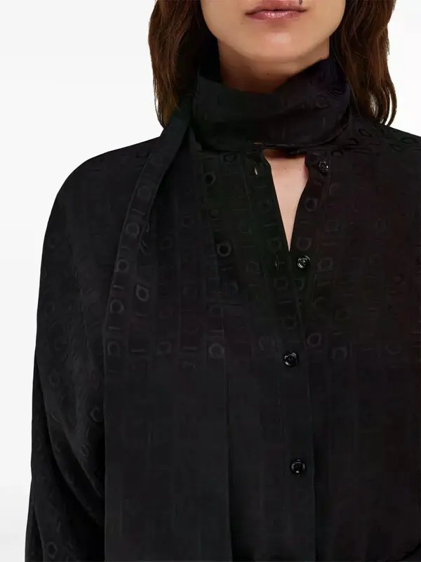 FERRAGAMO Sash-collar Silk Blouse