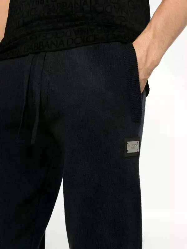 Dolce & Gabbana Logo-plaque Knitted Track Pants - Blue