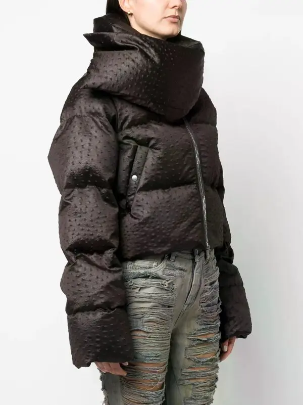 Rick Owens Funnel Neck Cropped Puffer Jacket