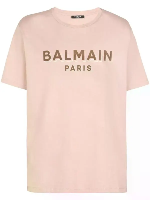 Balmain Flocked-logo Cotton T-shirt
