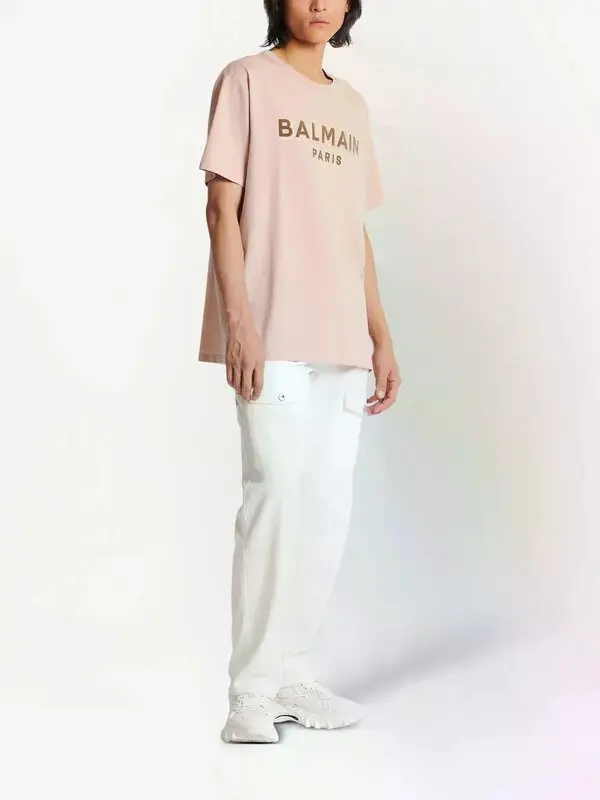 Balmain Flocked-logo Cotton T-shirt