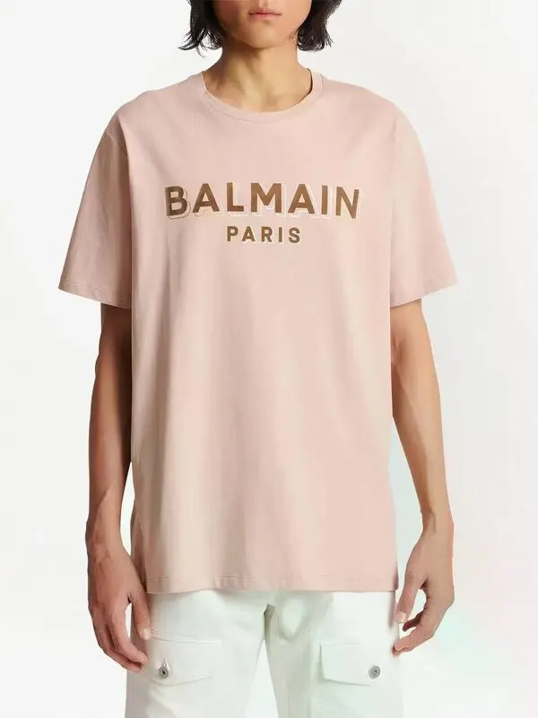 Balmain Flocked-logo Cotton T-shirt