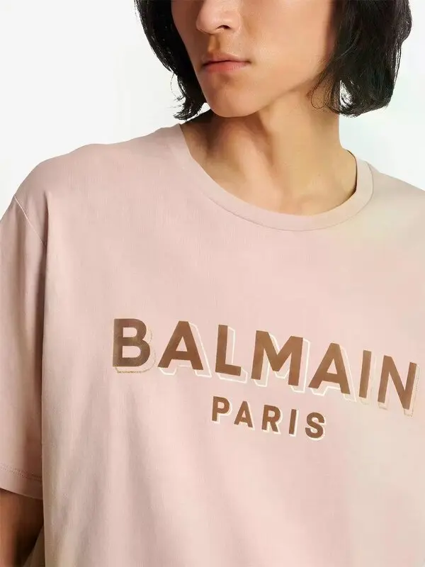 Balmain Flocked-logo Cotton T-shirt
