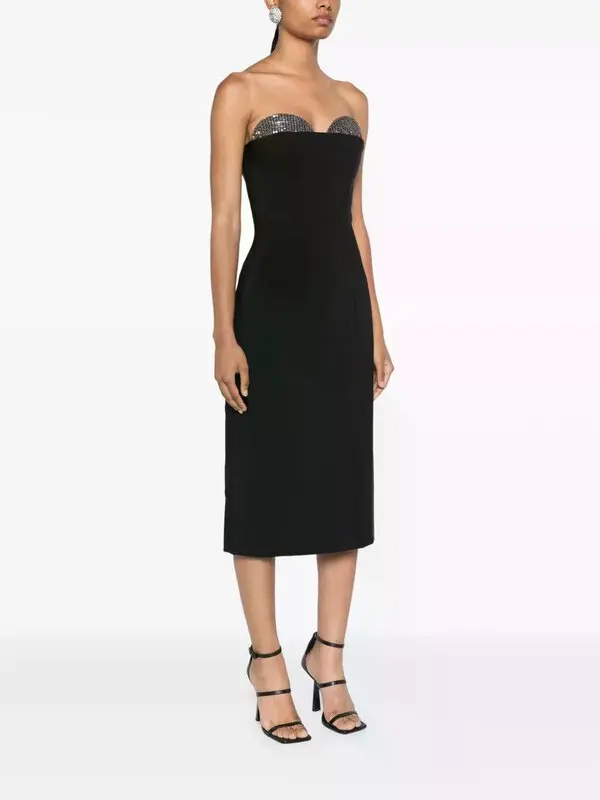 GENNY Sequin-detailed Strapless Midi Dress