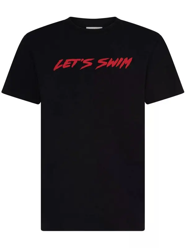 LET'S SWIM Logo-print T-shirt - Black