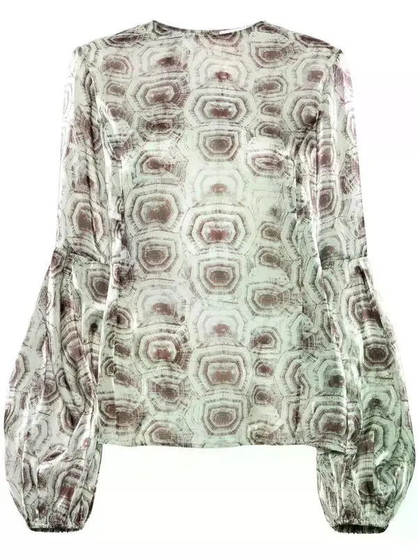 GENNY Organza Turtle Print Blouse