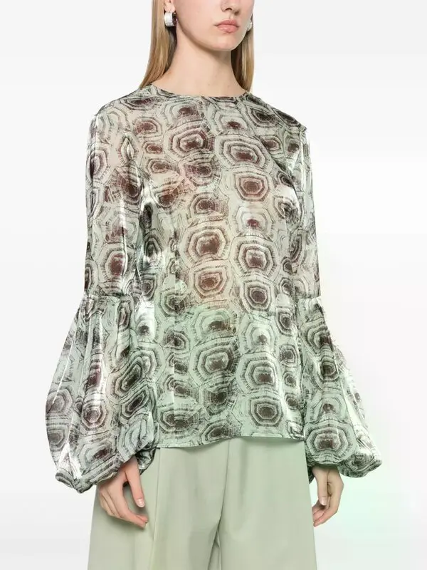 GENNY Organza Turtle Print Blouse