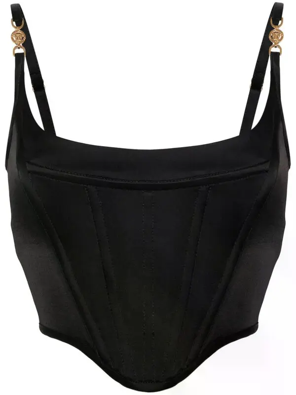 Versace Medusa '95 Satin Corset Top - Black