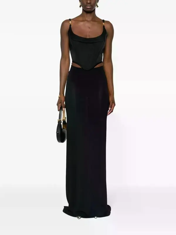Versace Medusa '95 Satin Corset Top - Black