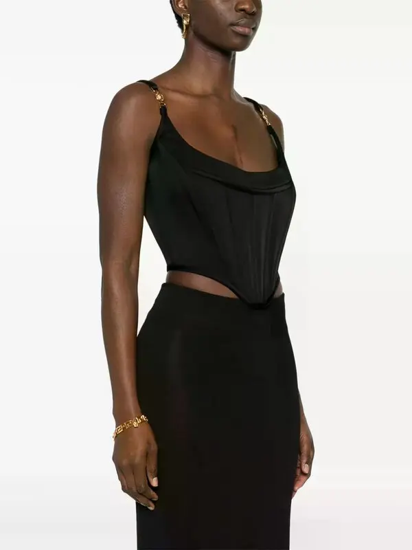 Versace Medusa '95 Satin Corset Top - Black