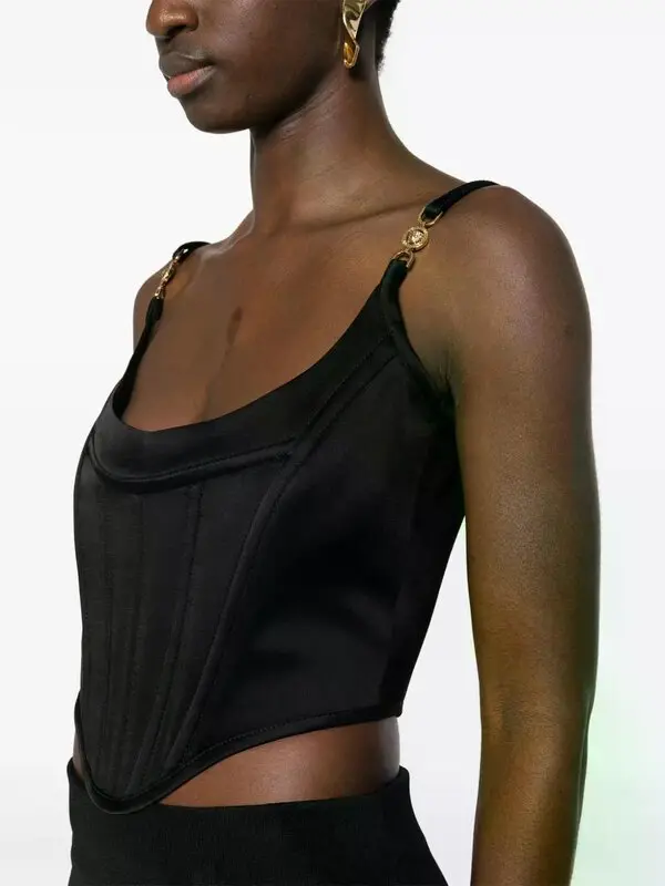 Versace Medusa '95 Satin Corset Top - Black