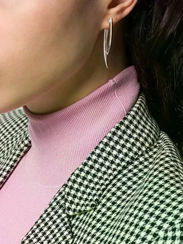 SHAUN LEANE Sabre Diamond Crossover Earrings - Silver