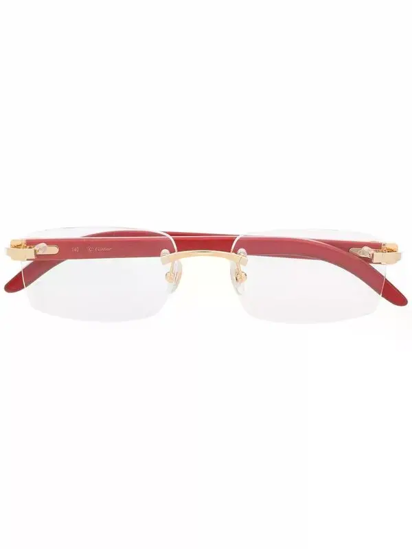 Cartier Rimless Square-frame Glasses - Black