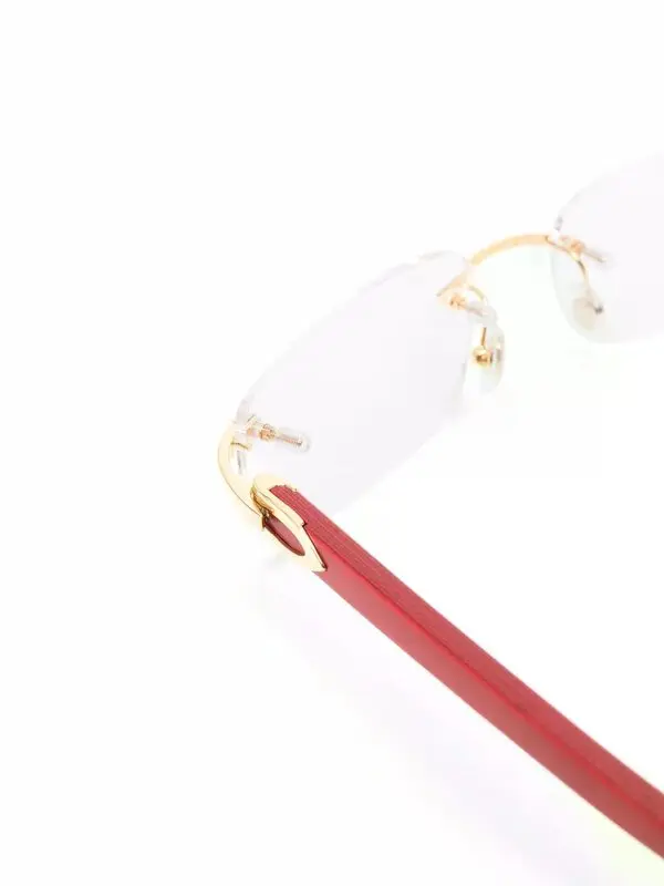 Cartier Rimless Square-frame Glasses - Black