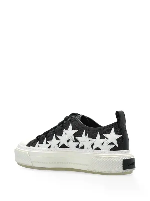 Amiri Star Appliqué Glitter Court Sneakers - Black