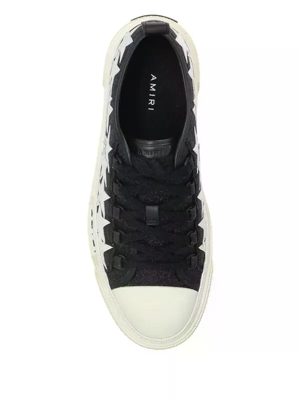 Amiri Star Appliqué Glitter Court Sneakers - Black