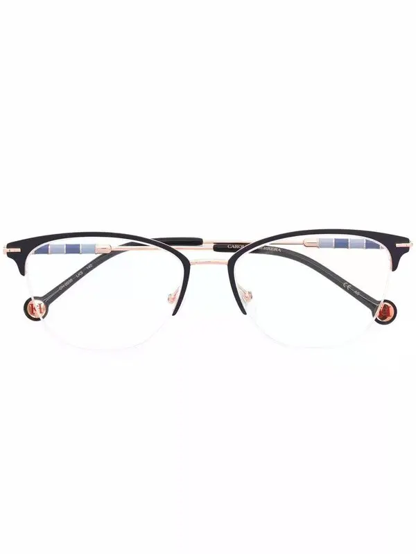 Carolina Herrera Logo-engraved Two-tone Glasses - Blue