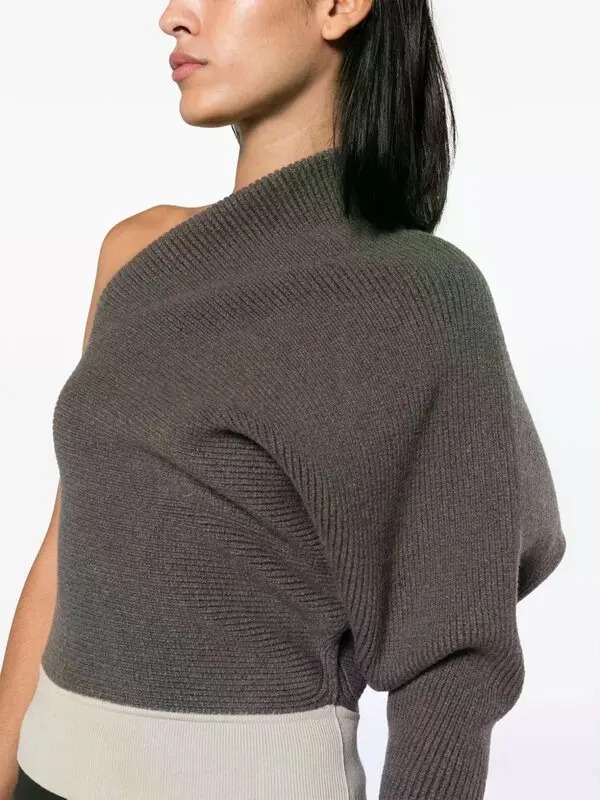 Rick Owens One-shoulder Ribbed-knit Jumper