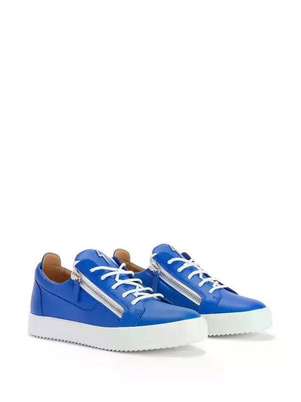 GIUSEPPE ZANOTTI Frankie Double-zip Low-top Sneakers - Blue
