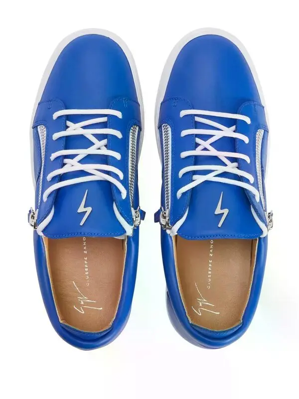 GIUSEPPE ZANOTTI Frankie Double-zip Low-top Sneakers - Blue