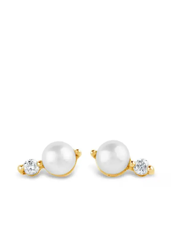 DINNY HALL 9kt Recycled Yellow Shuga Pearl And Diamond Earrings - Gold