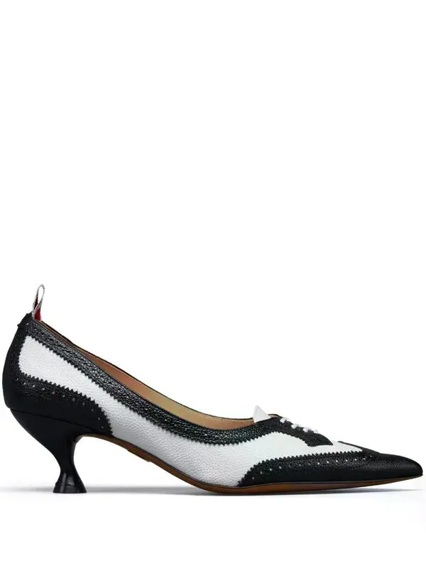 Thom Browne Pebble Grain Wingtip Pumps 50mm - Black