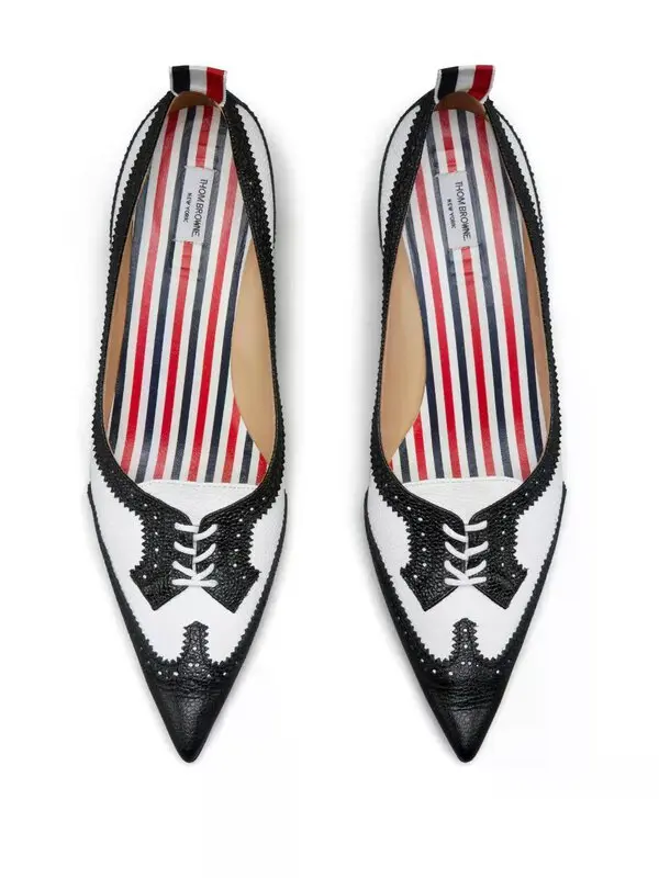 Thom Browne Pebble Grain Wingtip Pumps 50mm - Black