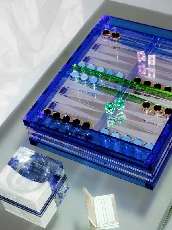 REFLECTIONS COPENHAGEN Crystal Backgammon Set