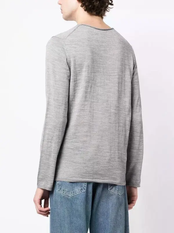 Comme Des Garçons Graphic-print Fine-knit Jumper - Grey