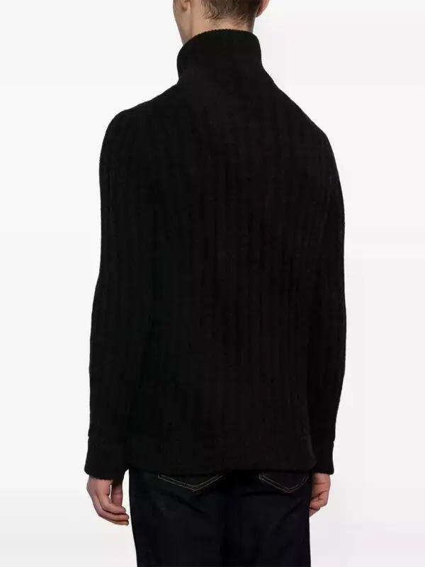 Kiton Logo-embroidered Wool Cardigan