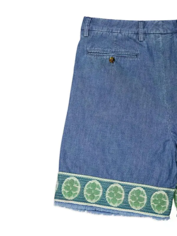 Valentino Garavani Jacquard-hem Denim Bermuda Shorts
