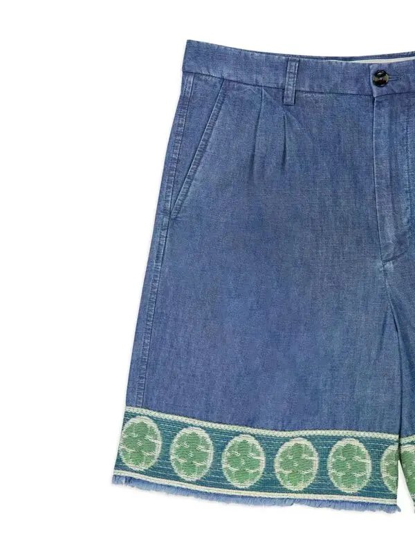 Valentino Garavani Jacquard-hem Denim Bermuda Shorts