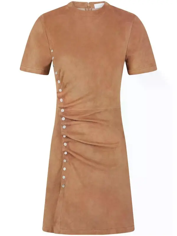 Rabanne Gathered Mini Dress - Brown