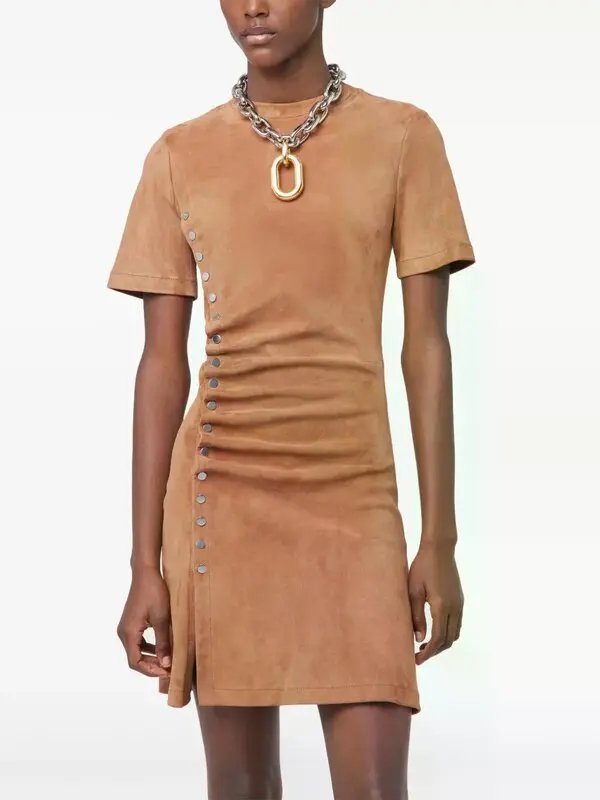 Rabanne Gathered Mini Dress - Brown