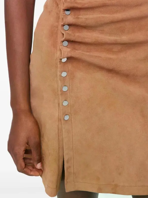 Rabanne Gathered Mini Dress - Brown