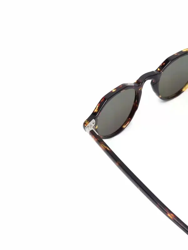 LESCA Round Frame Tortoiseshell Sunglasses