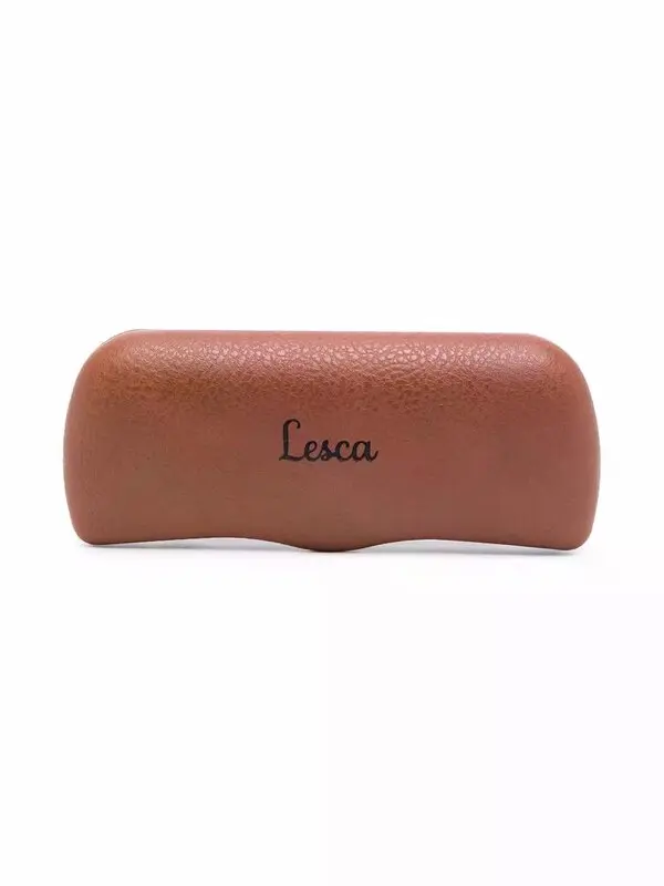 LESCA Round Frame Tortoiseshell Sunglasses