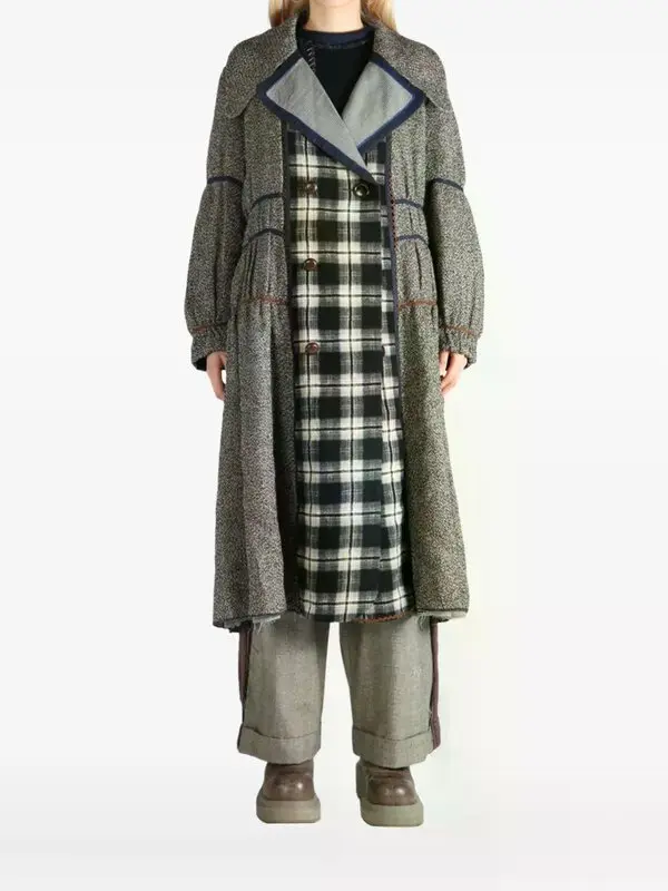 COMMUNS Checked Wool Coat