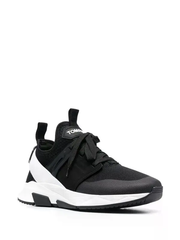 TOM FORD Jago Panelled Logo Patch Sneakers - Black