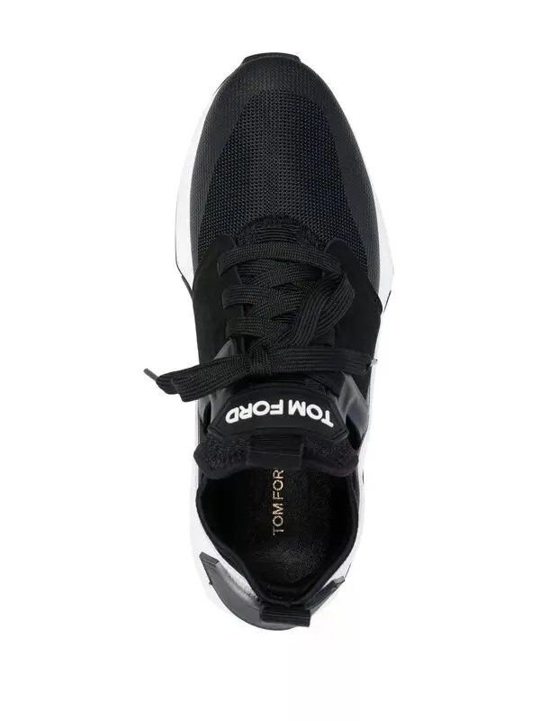 TOM FORD Jago Panelled Logo Patch Sneakers - Black