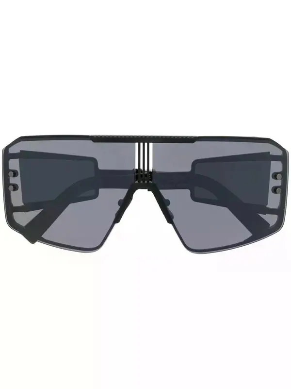 Balmain Le Masque Tinted Round-frame Sunglasses - Black