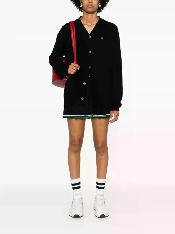 Play Comme Des Garcon Heart-patch Wool Cardigan