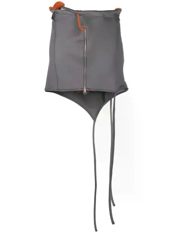 Ottolinger Asymmetric Zip-up Mini Skirt - Grey