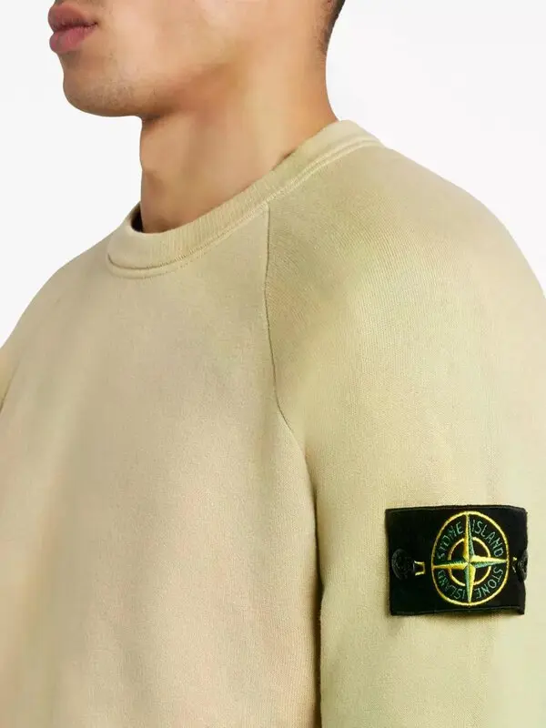 Stone Island Compass Logo-patch Jersey Sweatshirt - Neutrals