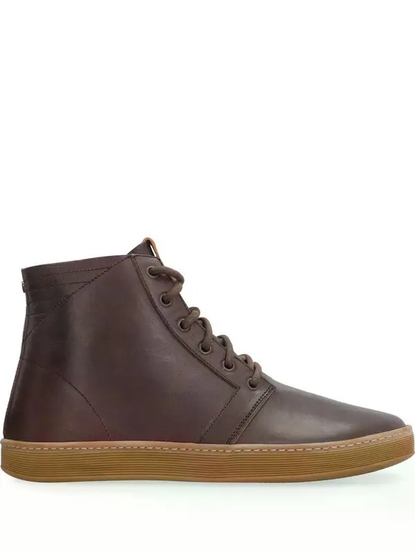 VOLTA Leather High-top Sneakers - Brown