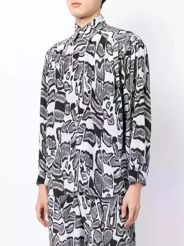 EDWARD CRUTCHLEY Abstract-pattern Long-sleeve Shirt