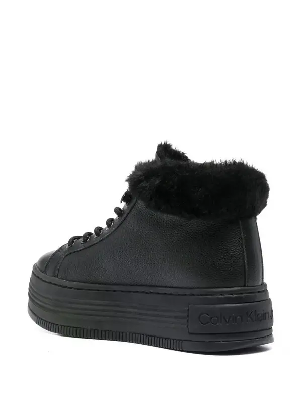 Calvin Klein Leather Flatform Sneakers