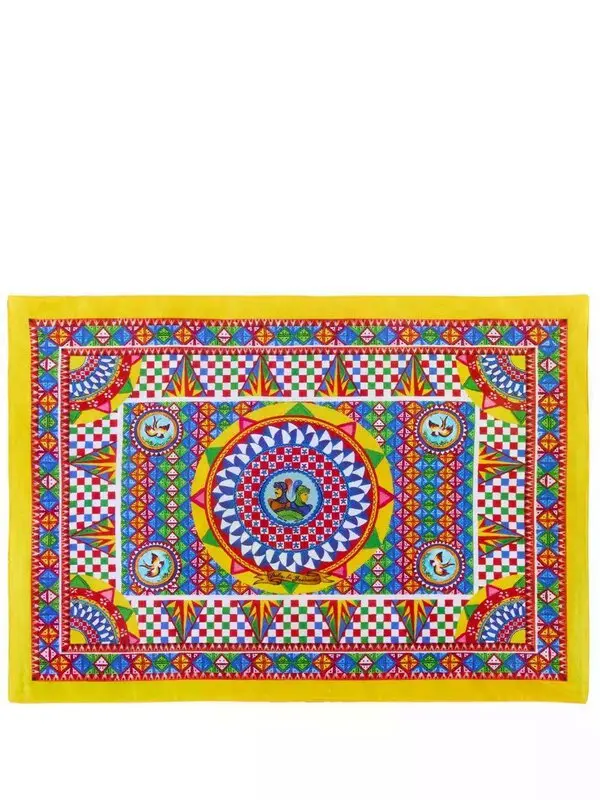 Dolce & Gabbana Carretto-print Placemat And Napkin Set - Multicolour