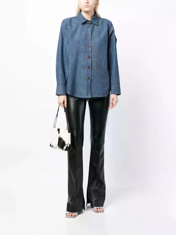 FORTE_FORTE Spread Collar Chambray Shirt