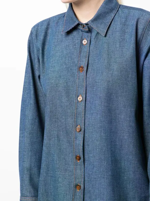 FORTE_FORTE Spread Collar Chambray Shirt